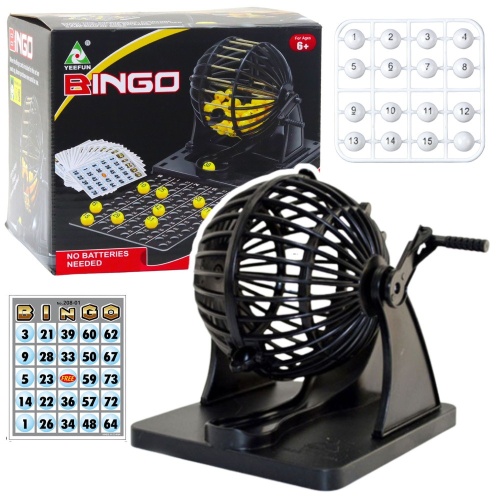 Gra Rodzinna Bingo Maszyna Losująca Klasyczna 80 Kulek 20 Kart ...